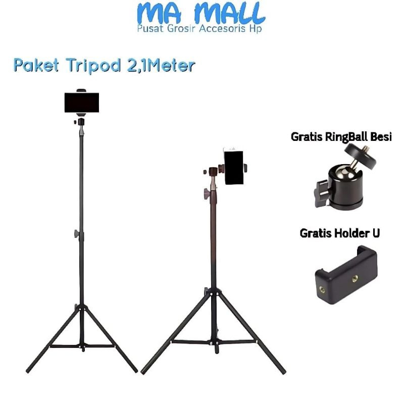 Jual Tripod Hp Handphone 2 Meter B57 Potrait Foto Video Landscape 360 ...