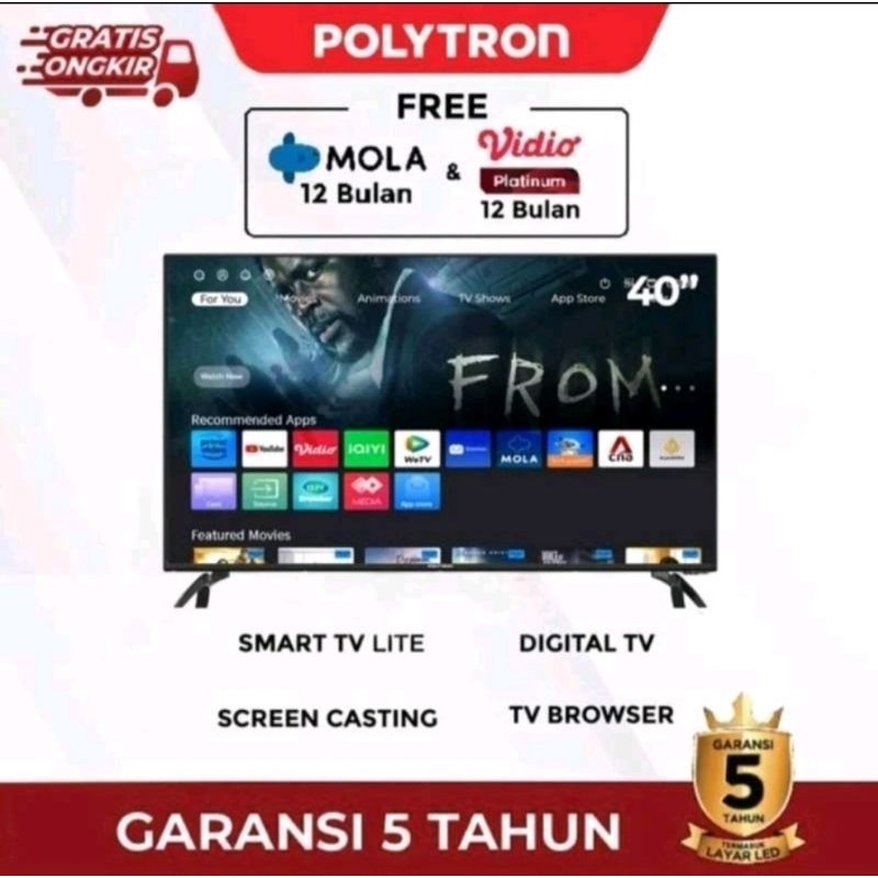 Jual TV LED POLYTRON SMART TV 40 INCH 40 CV 8969 | Shopee Indonesia