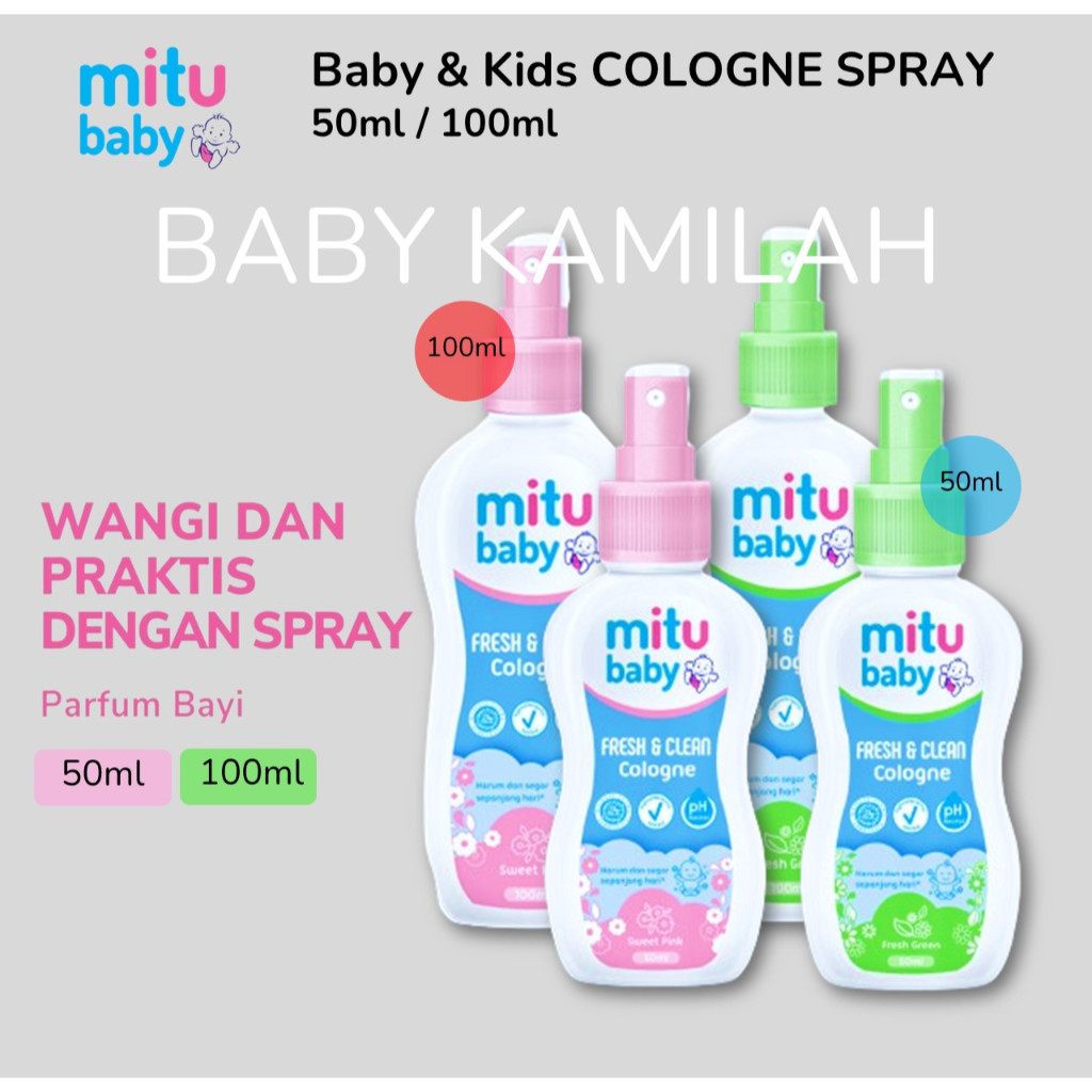Jual MITU Baby Cologne Spray Fresh and Clean 50ml 100ml - Parfum Bayi ...