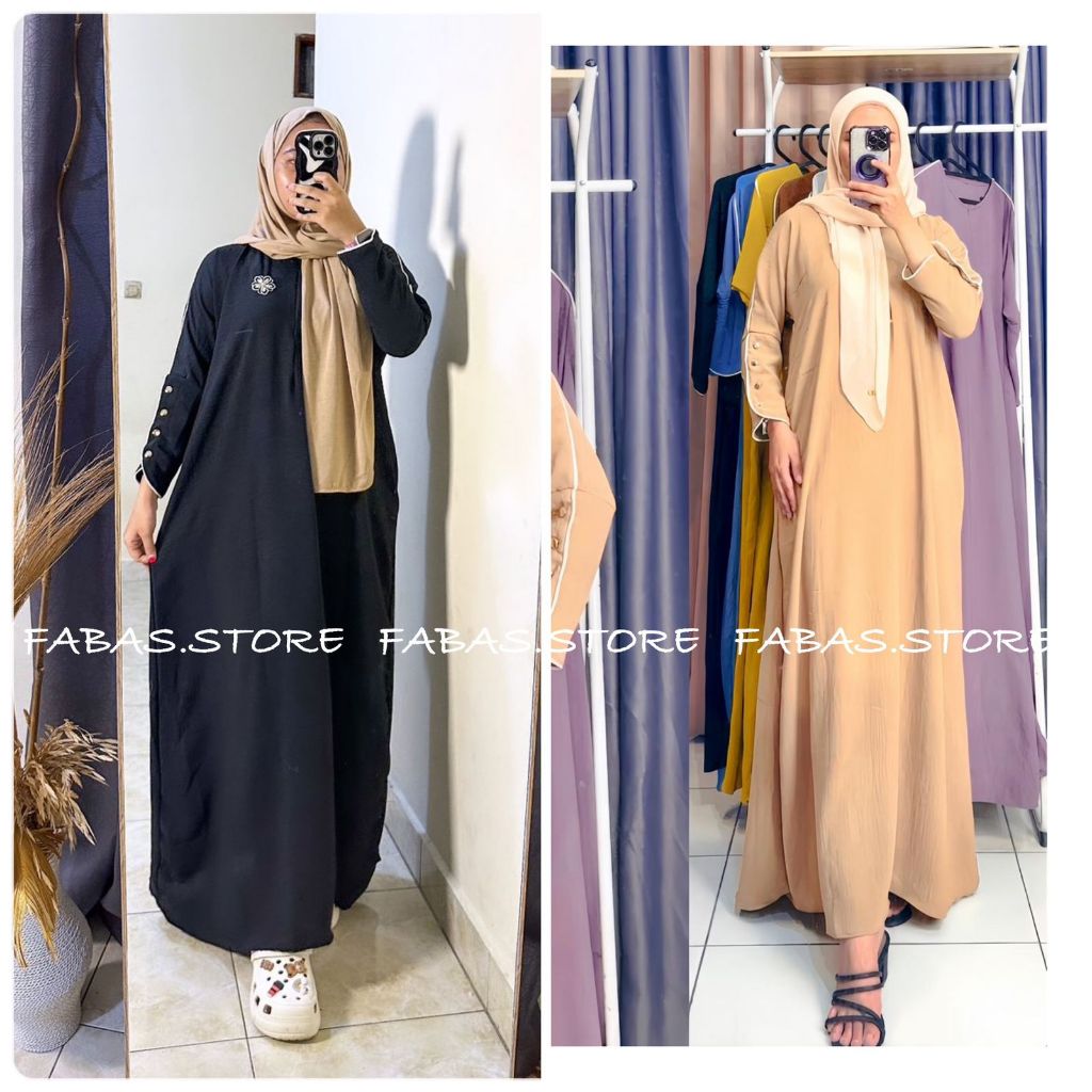 Jual Hilya Abaya Gamis Batwing Daily Cringkle / abaya Habibah / abaya mecca | Shopee Indonesia