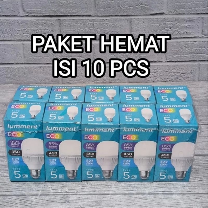 Jual PAKET ISI 10 PCS BOHLAM LAMPU LED 5 WATT TABUNG CAPSULE lUMMENT SNI | Shopee Indonesia