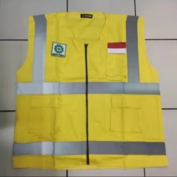 Jual Rompi safety bahan drill/rompi proyek bahan american drill + logo ...