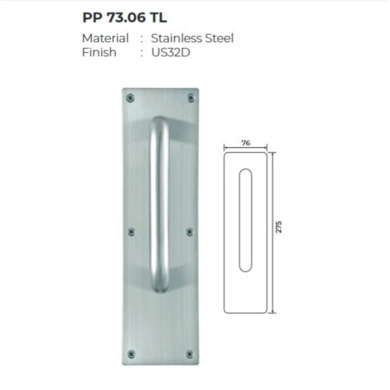 Jual Pull Plate KEND PP 73.06 TL US32D Original || Handle Pull Plate ...