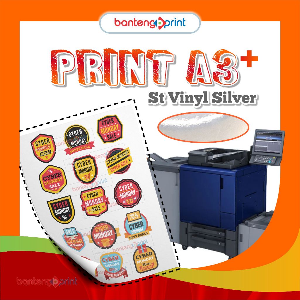 Jual STIKER VINYL SILVER | Print A3+ stiker silver chrome | Stiker ...