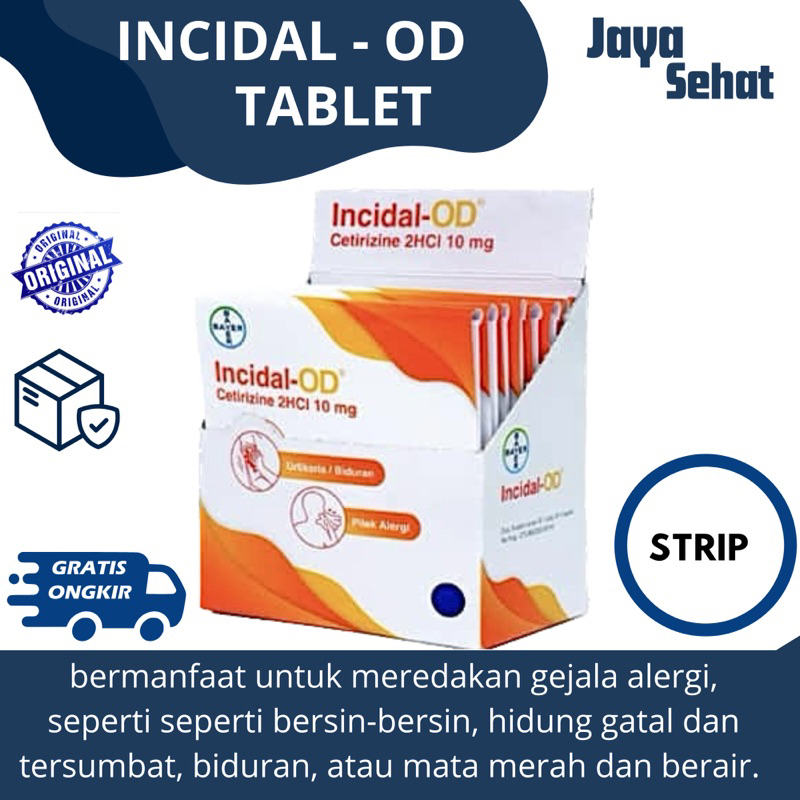 Jual Incidal-OD 𝟏 𝐒𝐭𝐫𝐢𝐩 𝐢𝐬𝐢 𝟒 𝐊𝐚𝐩𝐬𝐮𝐥 - Obat Alergi dan Biduran | Shopee Indonesia