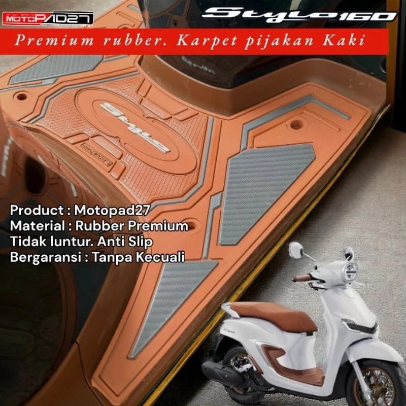 Jual karpet honda stylo karpet pijakan kaki new honda stylo 160 original produk Motopad27 v1 ...