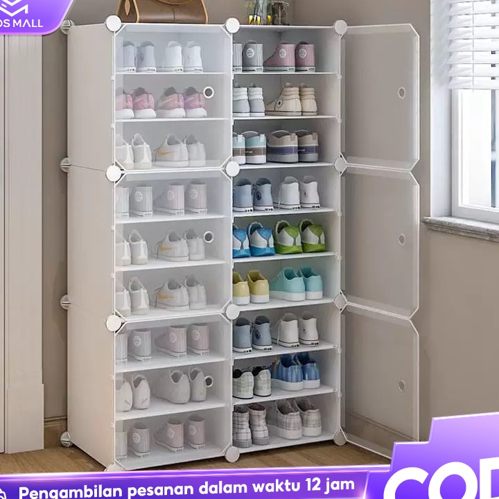 Jual C6369 Rak Sepatu Tertutup Anti Debu Rak Sepatu 8 Susun Plastik ...