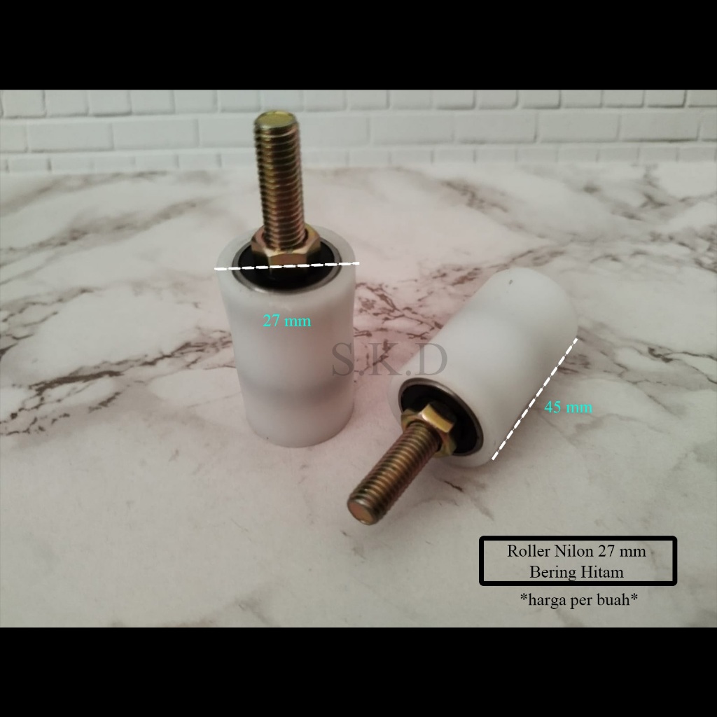 Jual Roller Nilon / Bearing atau Roda Pagar Besi Ukuran 27 mm | Shopee ...