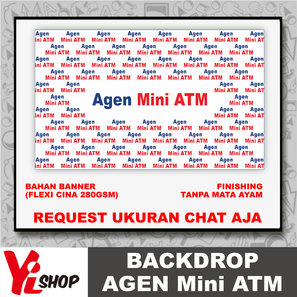 Jual BACKDROP WALL AGEN Mini ATM BAHAN BANNER BUKAN STIKER | Shopee ...
