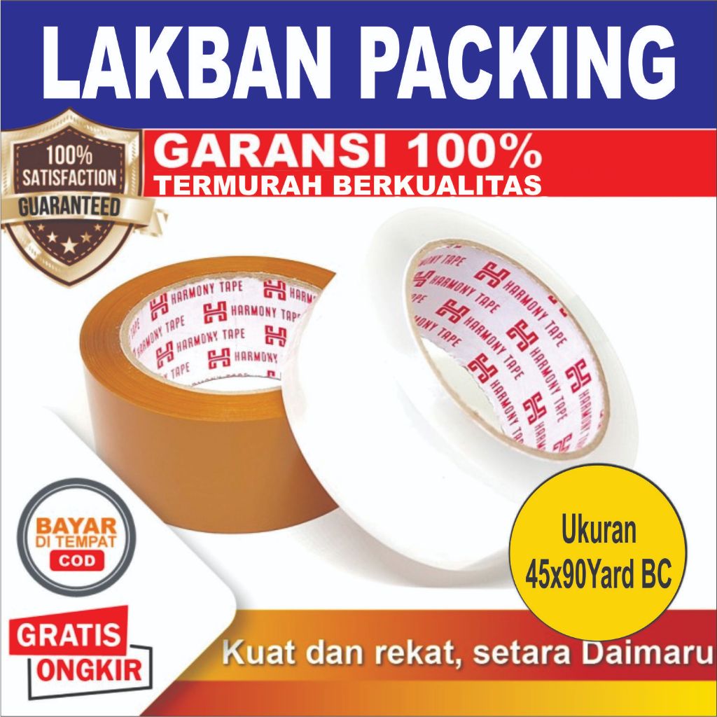 Jual LAKBAN PACKING / Lakban Bening / Lakban Coklat Kuat Lengket ...