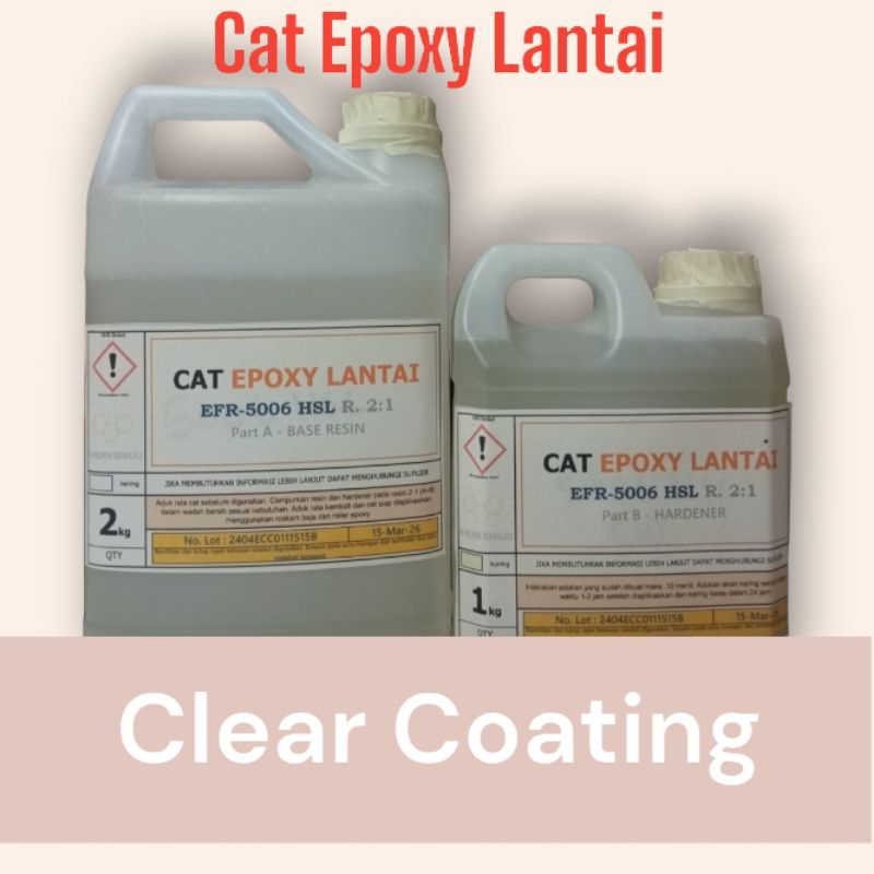 Jual cat epoxy clear-cat epoxy bening-epoxy lantai untuk coating beton ...