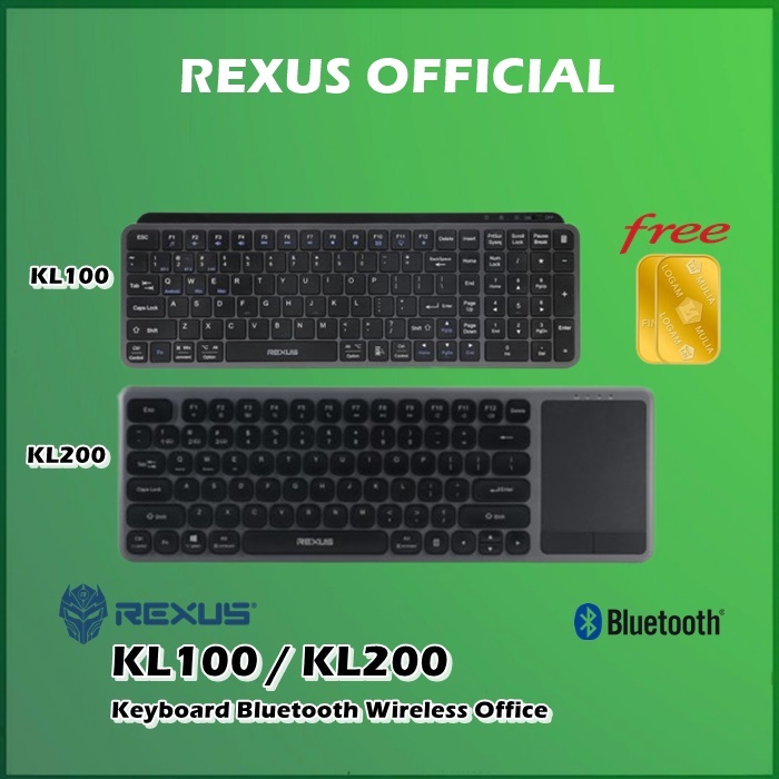 Jual Rexus KL100 / KL200 Keyboard Office Wireless Bluetooth Dual Mode ...