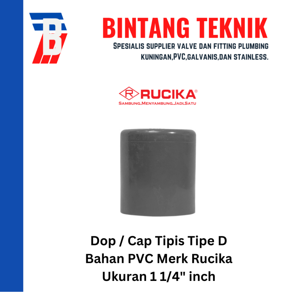 Jual Dop / Cap PVC Rucika 1 1/4" inch D (Tipis) | Shopee Indonesia