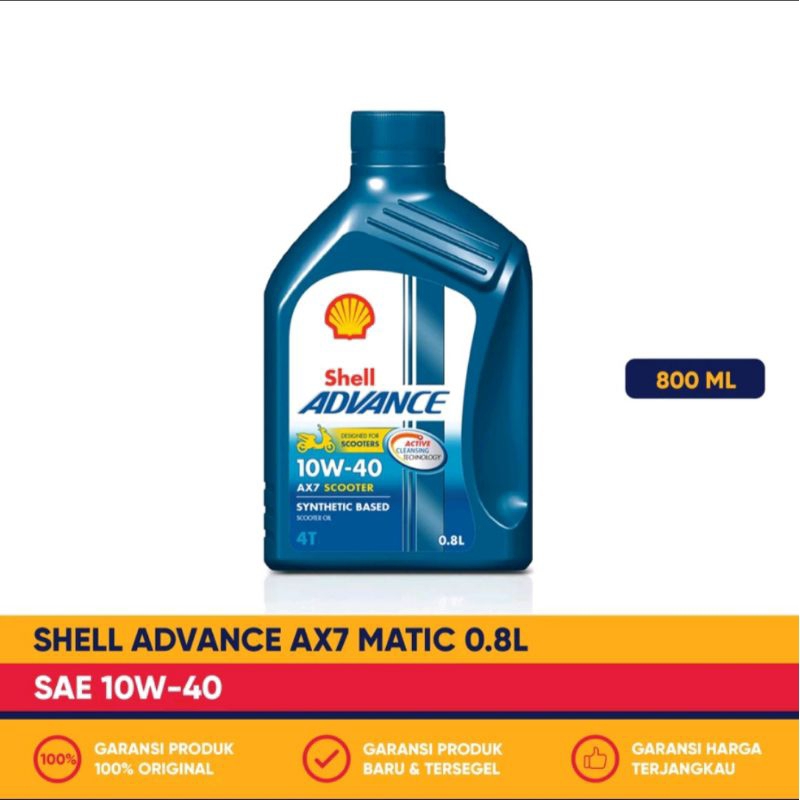 Jual Oli Shell Advance Motor Matic AX7 SAE 10w40 08 Liter | Shopee ...