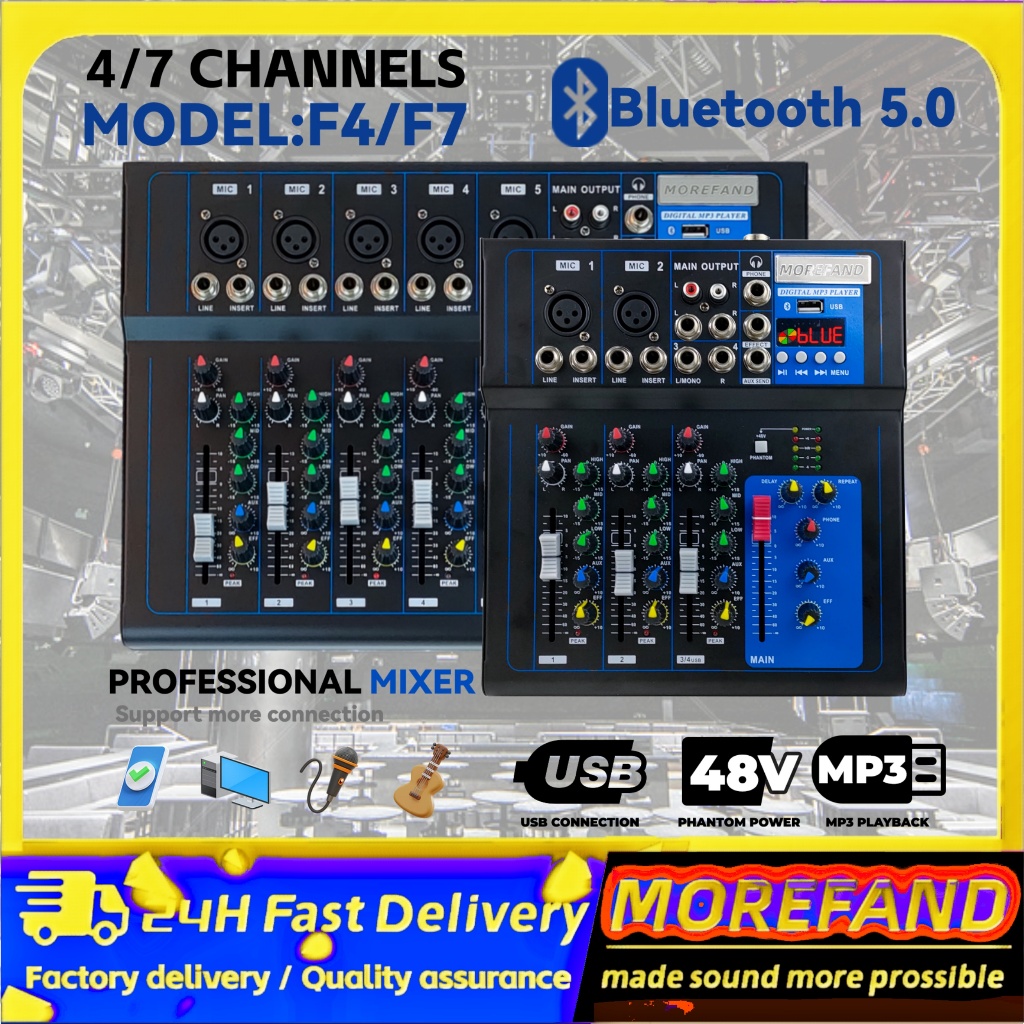 Jual MOREFAND AUDIO mixer profesional 4channel/7-channel MG07BT/MGO4BT ...
