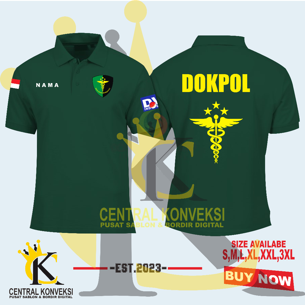 Jual Poloshirt Kaos Kerah DOKPOL DVI / Kaos Kerah Dokter Polisi DVI ...