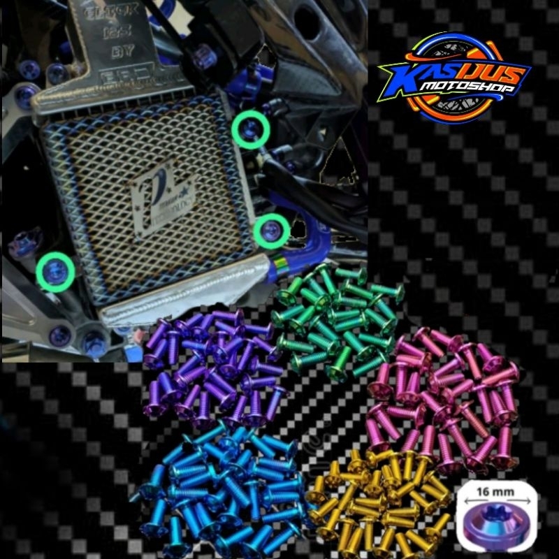Jual baut cover radiator vario new & old titanium satu set 3 biji ...