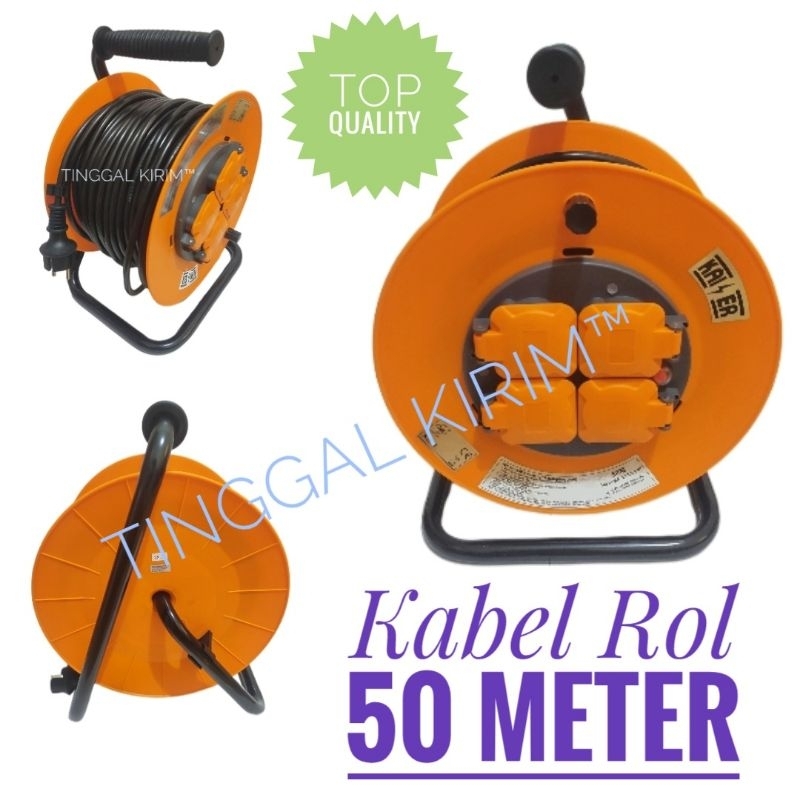 Jual Kabel Roll Kaiser 50 meter / Kabel rol Kaiser Stop Kontak 4 lubang ...