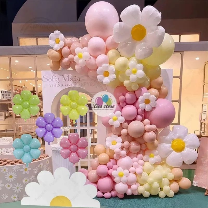 Jual Balon Foil Bunga Matahari Warna Pastel / bunga daisy Sunflower ...