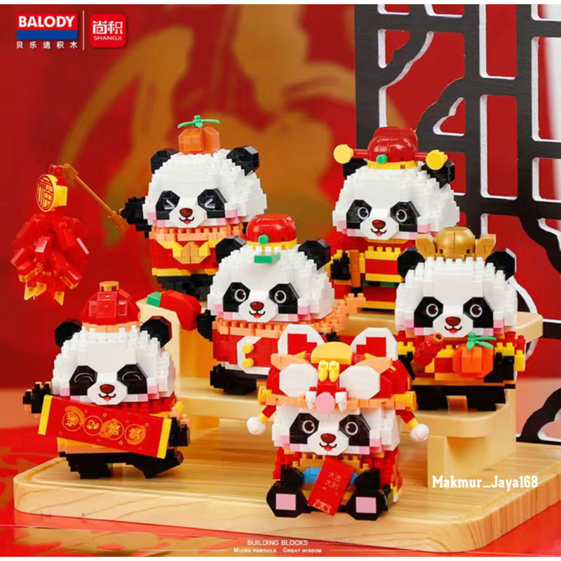 Jual MJ Nano Block Panda Imlek Series Mainan Block Edukasi Anak DIY ...