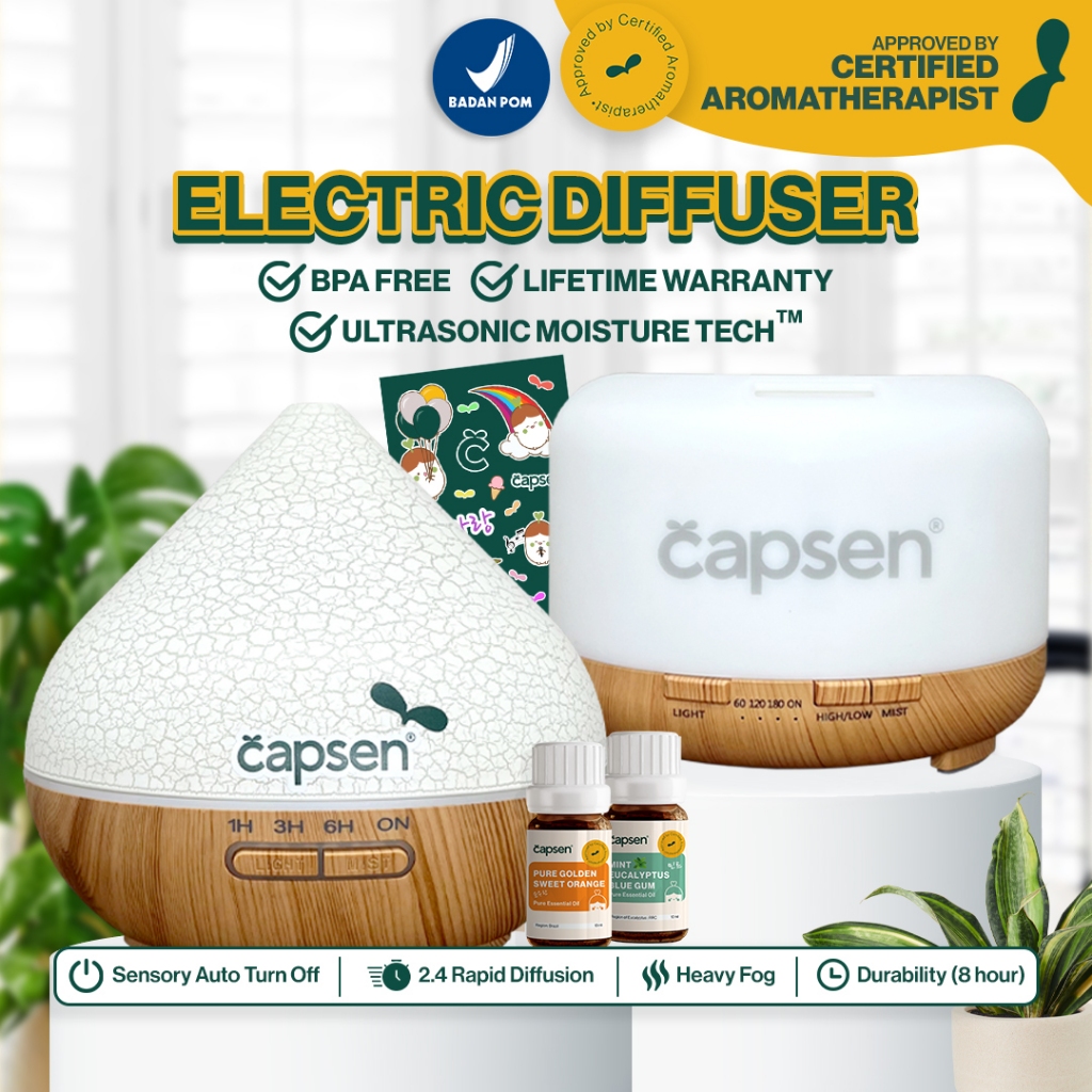 Jual CAPSEN BEST SELLER Electric Diffuser Essential Oil Bundle ...