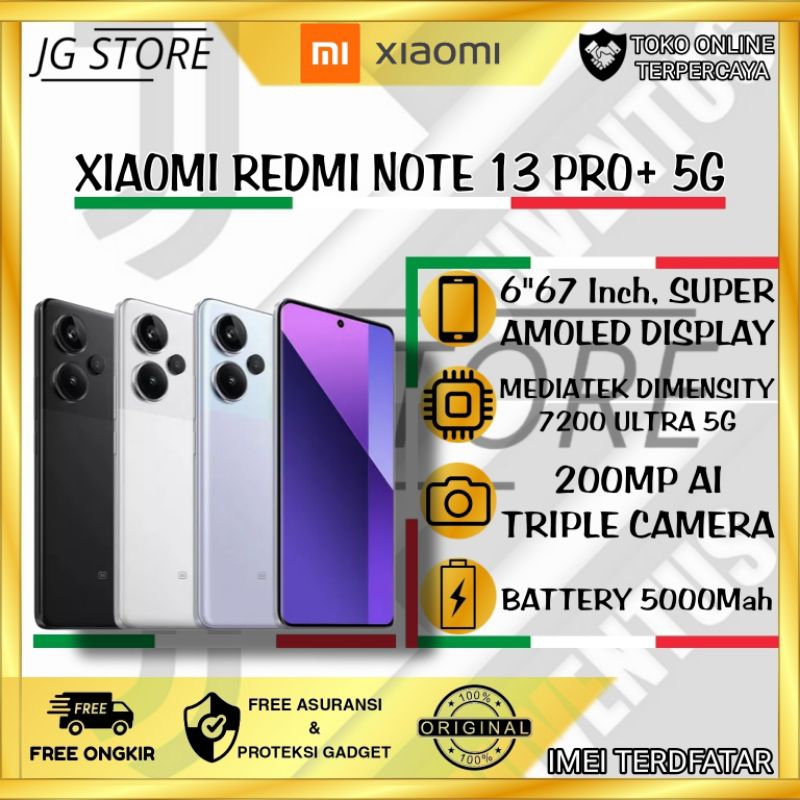 Jual XIAOMI REDMI NOTE 13 PRO+ 5G ( 12/512GB ) GARANSI RESMI TAM XIAOMI ...