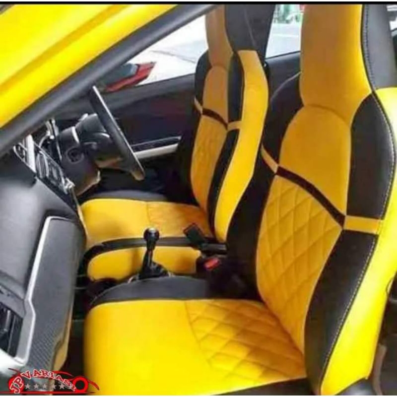 Jual SARUNG JOK MOBIL Brio + full set 2 baris bahan myo | Shopee Indonesia