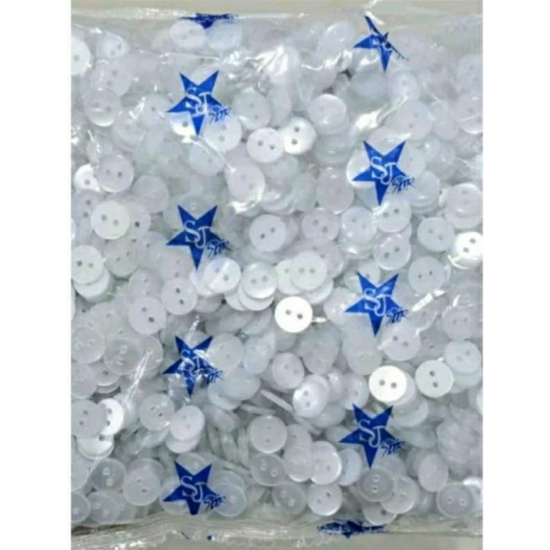 Jual kancing putih bening lubang 2 dan lubang 4 ukuran 18L | Shopee ...