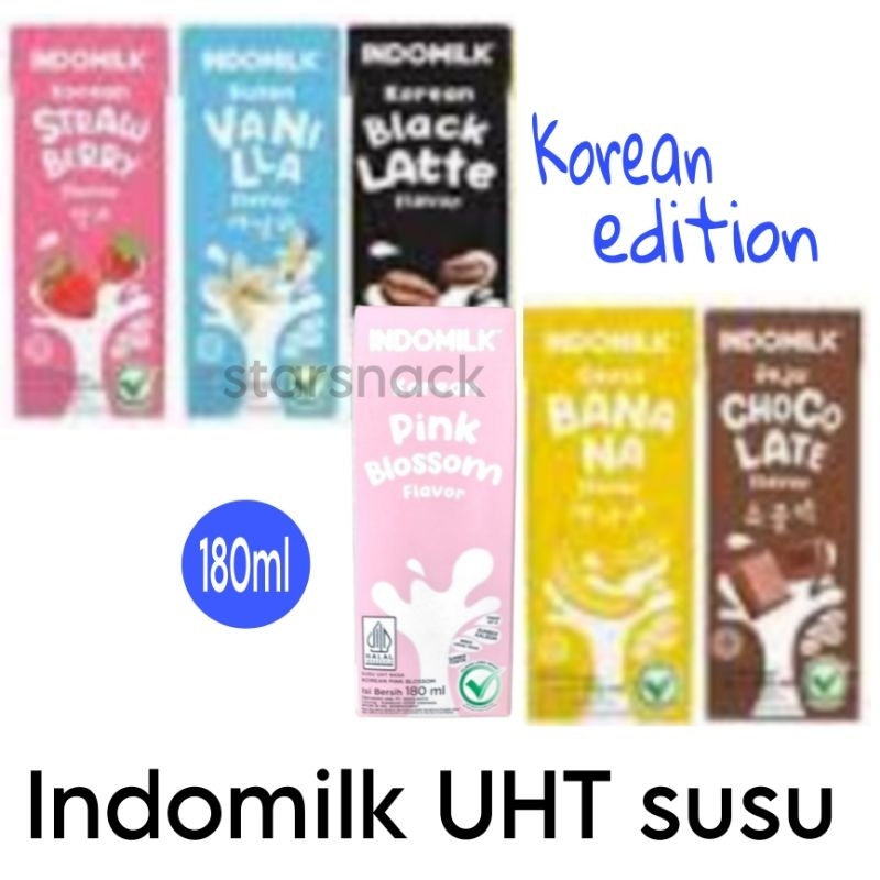 Jual Indomilk UHT susu korean latte blossom ecer satuan 180ml | Shopee Indonesia