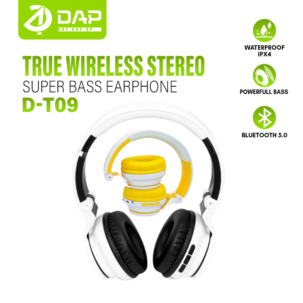 Jual DAP Headphone D-T09 Wireless Headset Bluetooth Earphone Super Bass ...