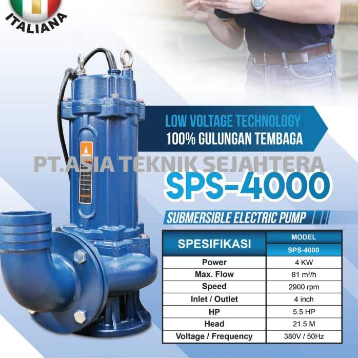 Jual Pompa Celup 4 Inch Sumersible Pump Electric Selva Italiano ...