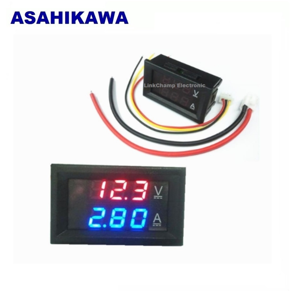 Jual Asahikawa DC 0-100V 100A Dual Digital Voltmeter Ampermeter Volt meter Amper Meter | Shopee ...