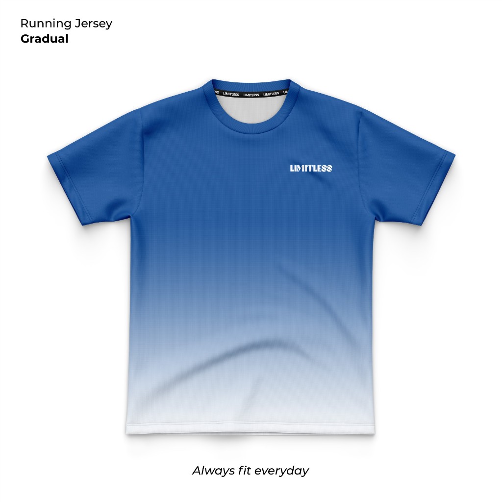 Jual GRADUAL Running Jersey - Blue | Dryfit | Shopee Indonesia
