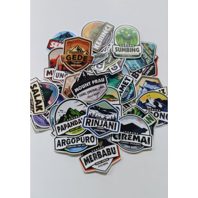 Jual Stiker Gunung Indonesia/Stiker Gunung/Stiker Pendaki Gunung ...