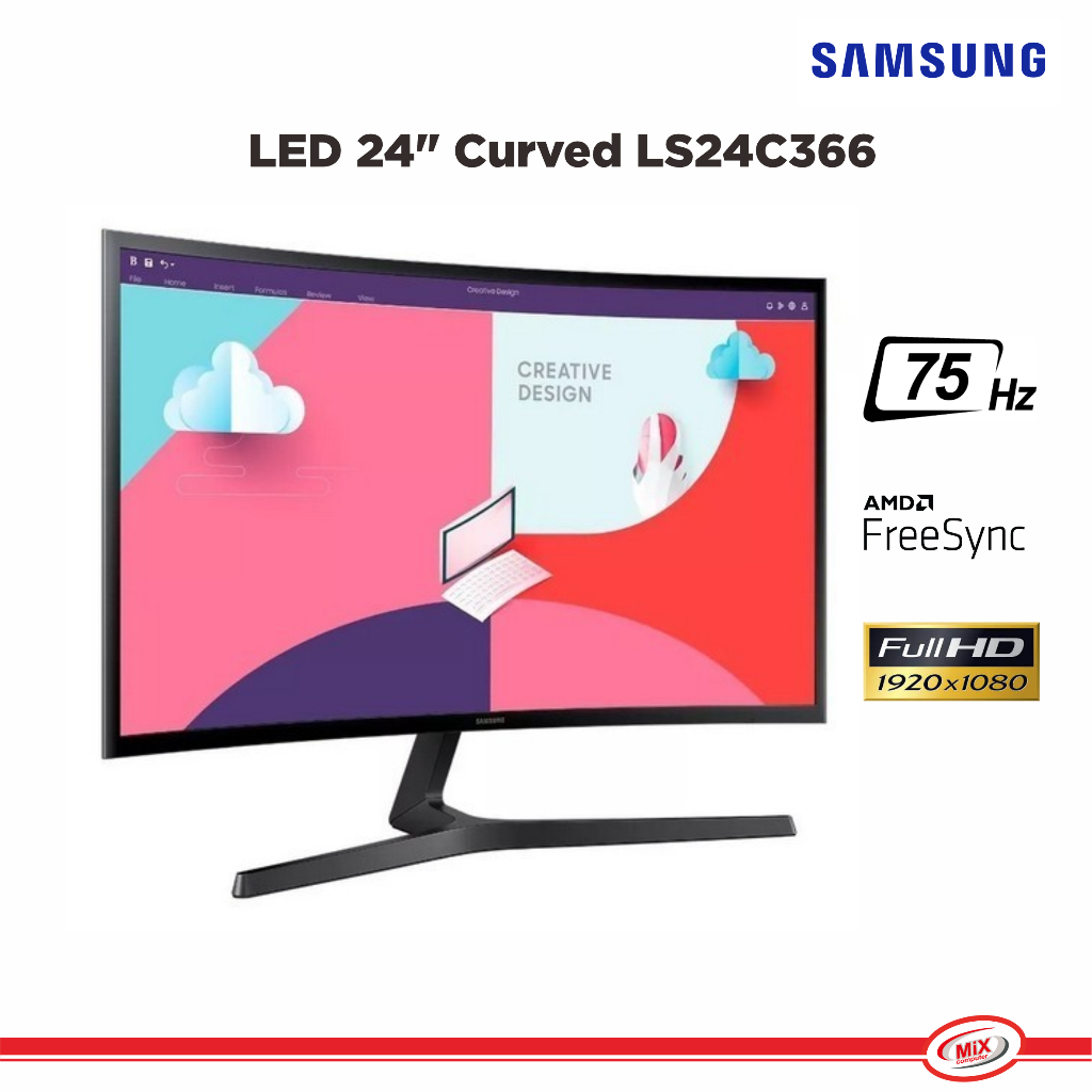 Jual LED SAMSUNG 24" Curved FHD 75Hz HDMI LS24C366 Curve Monitor ...