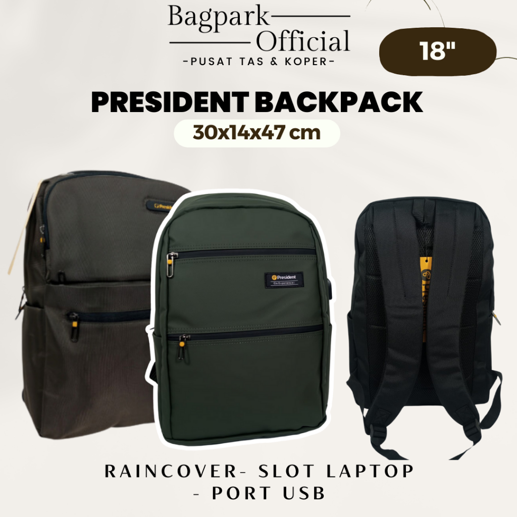 Jual Tas Ransel Backpack Laptop President Tas Pria President Ransel ...