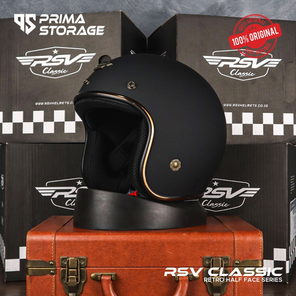 Jual HELM RSV CLASSIC BLACK DOFF / HELM CLASSIC / HELM RSV | Shopee ...