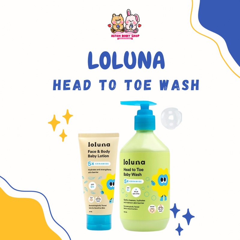 Jual Loluna Head to Toe Baby Wash 5x Ceramide 100 ml & 300 ml Tear Free ...