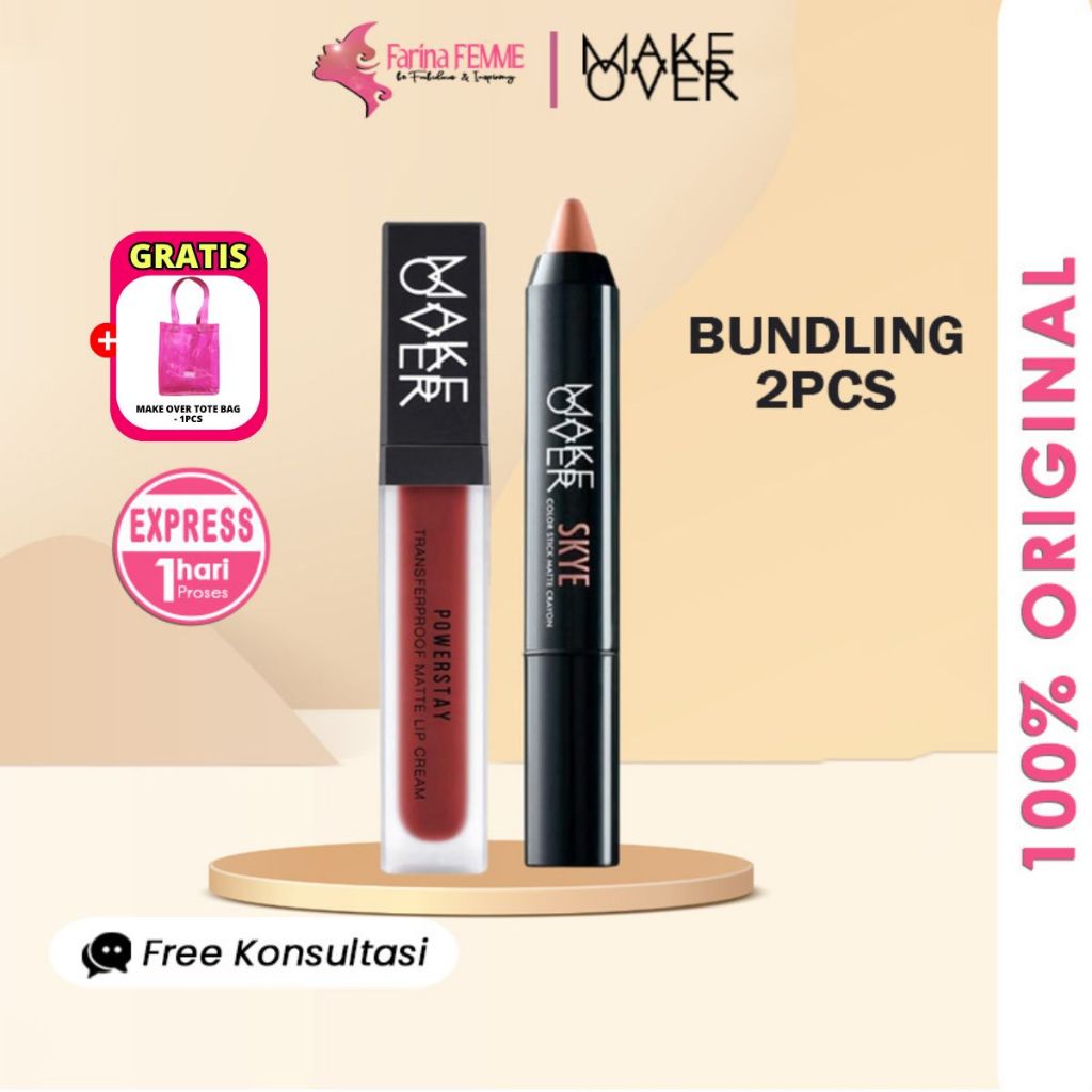 Jual FEMME || Make Over Power Lips On Bundle Powerstay Transferproof ...