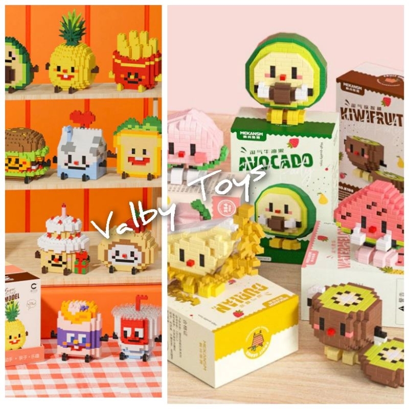 Jual Fruits Buah Foodies Fruits DIY Building Block Fruits Mainan Balok ...
