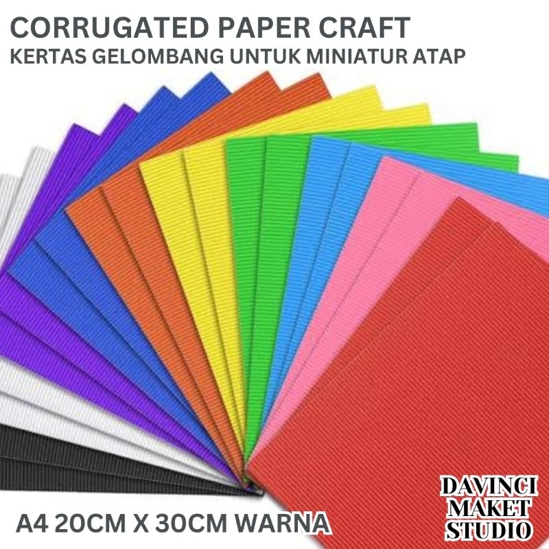 Jual Kertas Atap Gelombang Bahan Maket Diorama - Corrugated Paper A4 ...