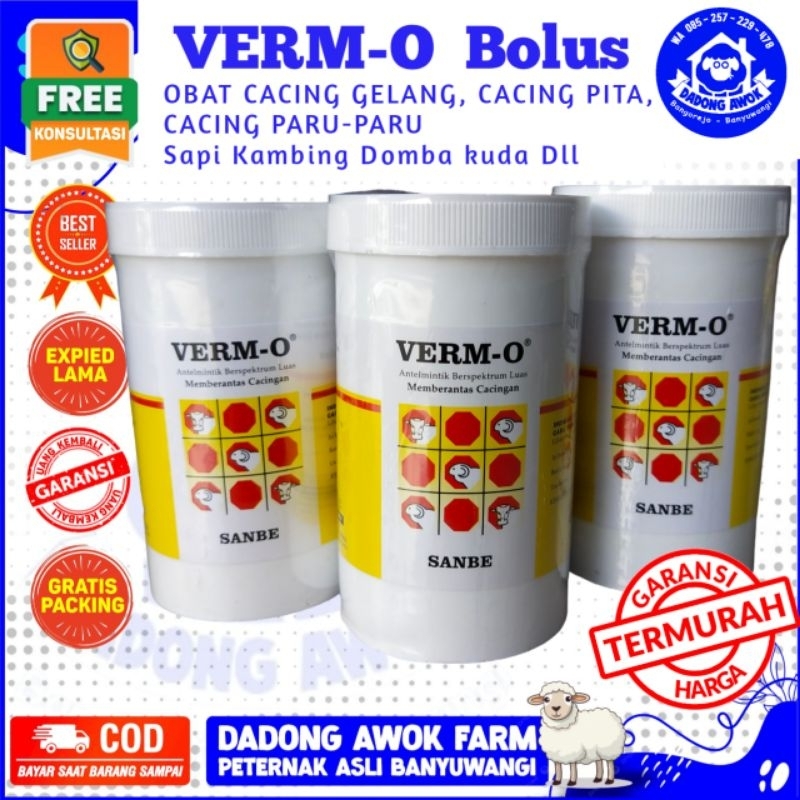 Jual VERM O BOLUS 12 - SANBE OBAT CACING GELANG, CACING PITA, CACING ...
