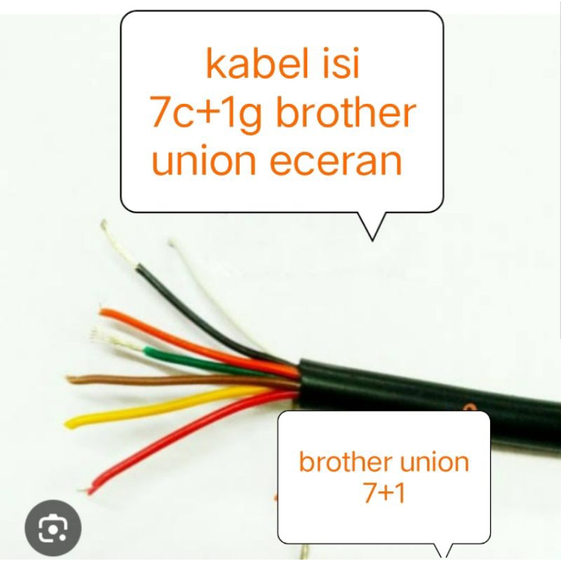 Jual kabel isi 7+1 ground 24awg (serabut)1m Brother union | Shopee ...