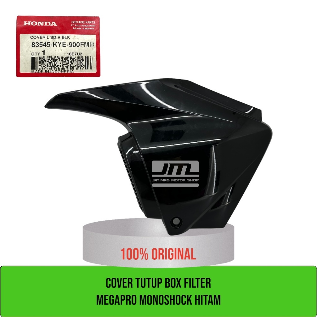 Jual Cover tutup box aki megapro monoshock hitam 83545-KYE-900FMB ...