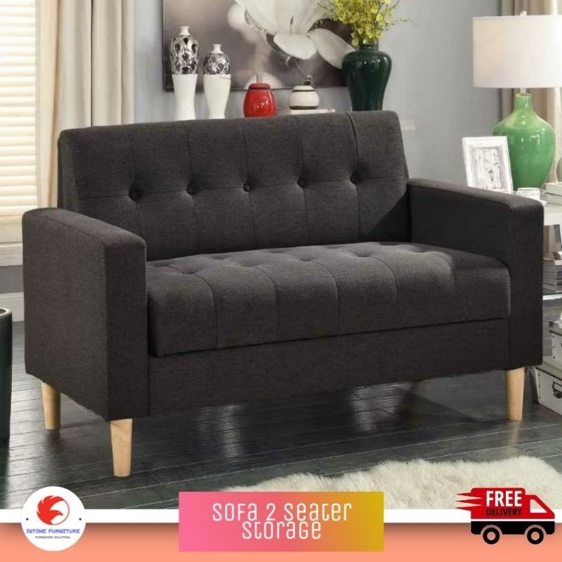 Jual SOFA 2 SEATER VIERA / KURSI TAMU / SOFA STORAGE NEW | Shopee Indonesia