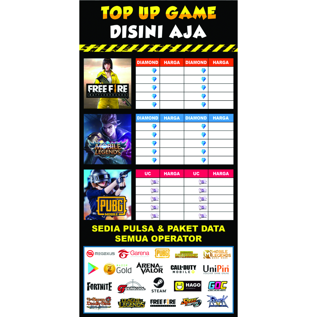 Jual Banner / Spanduk KONTER TOP UP GAME Online | Shopee Indonesia