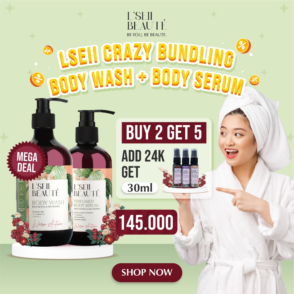 Jual Lseii Beaute BODY WASH 500 ml & BODY SERUM 250 Wangi Mewah Tahan ...