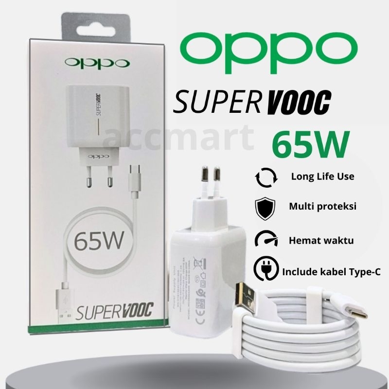 Jual Charger Oppo 65W SuperVooc USB Type-C Original | Shopee Indonesia