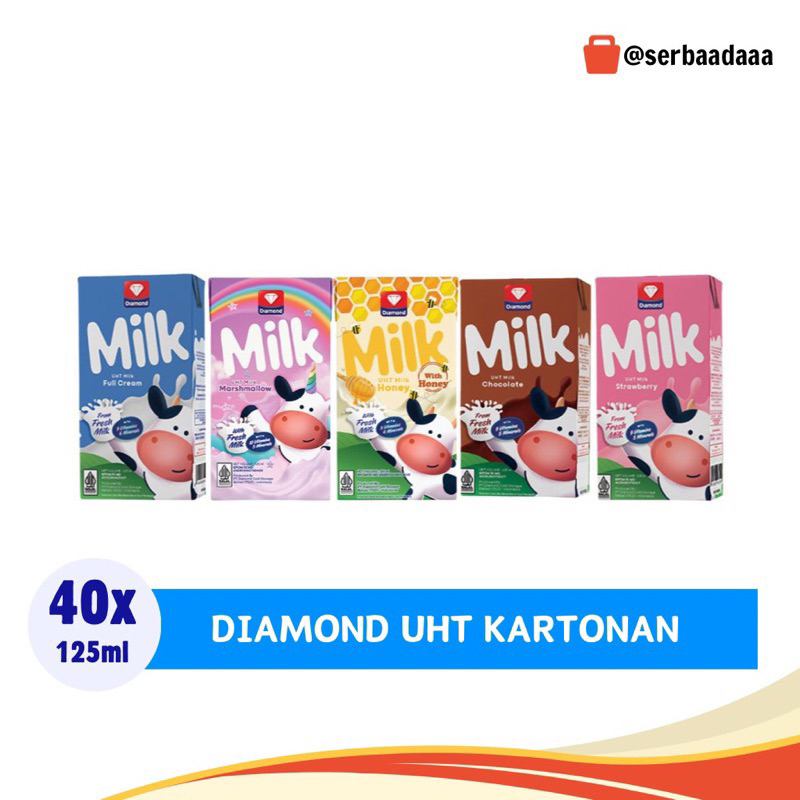 Jual Diamond UHT Milk 125ml 1 Karton Isi 40pcs | KHUSUS INSTAN | Shopee Indonesia