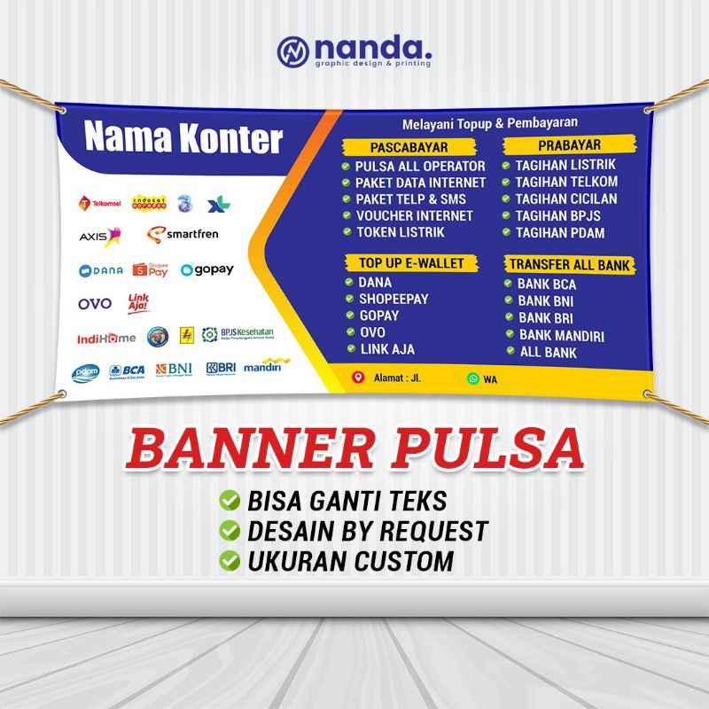 Jual SPANDUK PULSA - BANNER PULSA - SPANDUK KONTER - BANNER KONTER ...